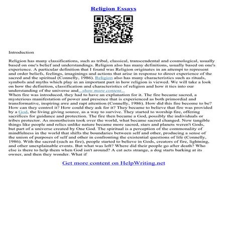 Religion Definition Essay | PDF