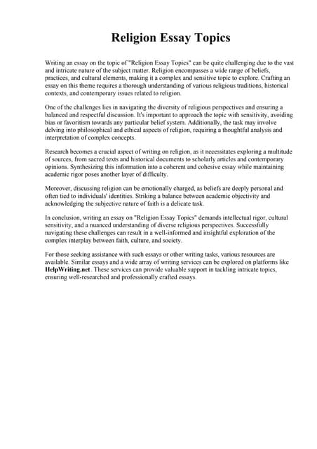 Essay On Importance Of Religion.pdf