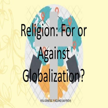 Religion: For or Against Globalization | PPTX