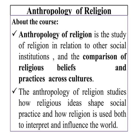 Anthropology of Religion | PDF