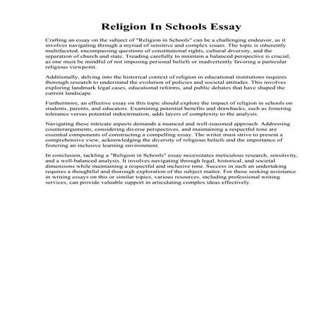 Religion In Schools Essay.pdf | Personal Taxes | Personal Finance