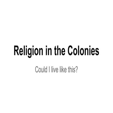 Religion in the colonies | PDF