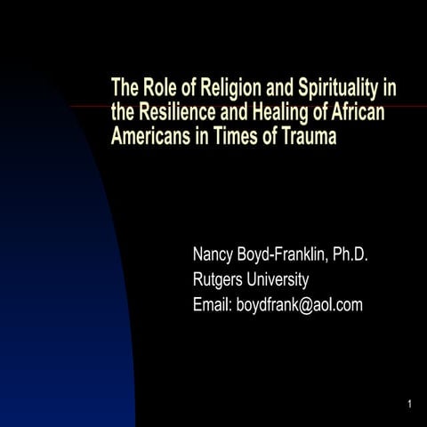 The role of religion and spirituality in times of trauma | PPT