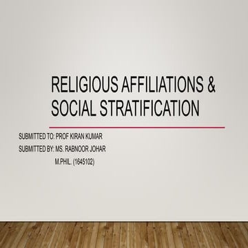 Religious affiliations and social stratification | PPTX | Christianity ...