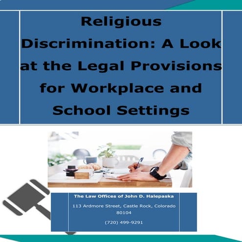 Religious Discrimination: A Look at the Legal Provisions for Workplace ...