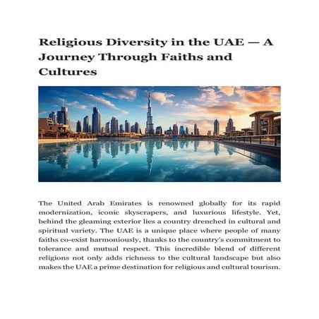 Religious Diversity in the UAE — A Journey Through Faiths and Cultures ...