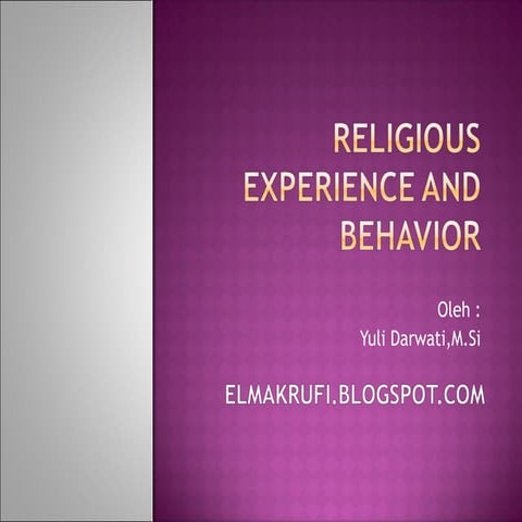 Religious experience and behavior | PPT