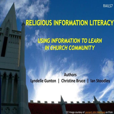 Religious information literacy: using information to learn in church ...