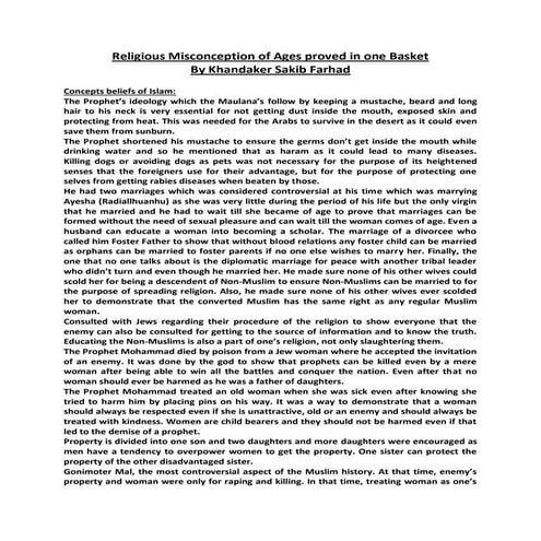 Religious Misconceptions of Ages proved in one Basket | PDF