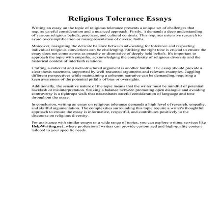 Religious Tolerance Essays. Short paragraph on tolerance. Anger Is ...