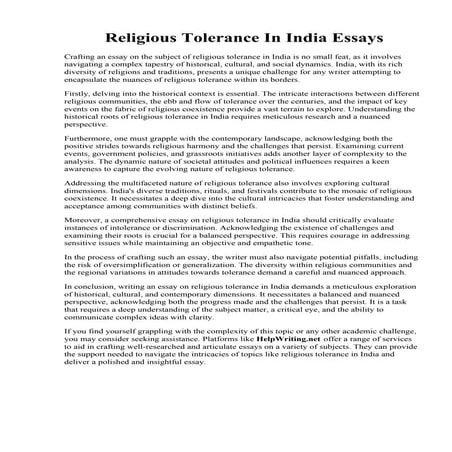Religious Tolerance In India Essays.pdf