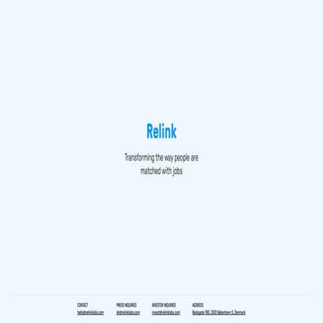 Relink - Transforming the way people are matched with jobs | PDF