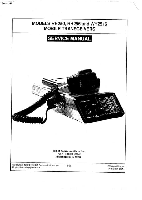 Relm rh256 n programming | PDF
