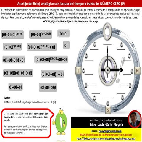 Acertijo de Reloj Analógico con secuencia de números formados ...