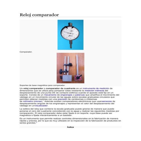 Reloj comparador | DOC