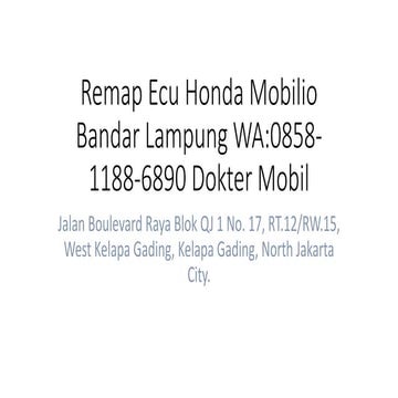 Remap ecu honda mobilio bandar lampung | PDF