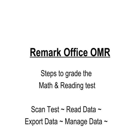 Remark office OMR | PPT