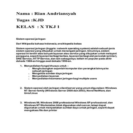Remedial kjd rian andriansyah 10 tkj 1 | DOCX