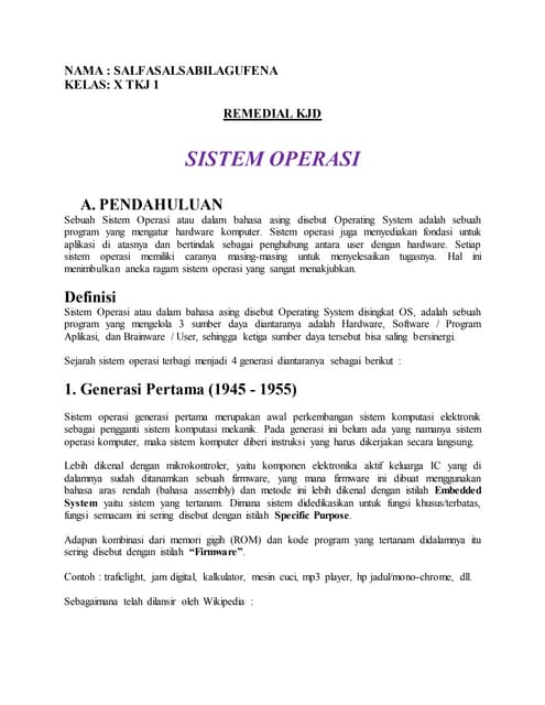 Sejarah serta perkembangan Sistem operasi | PDF