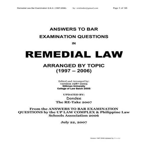Remedial law (1997 2006) | PDF