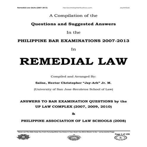 Remedial law (2007 2013) | PDF