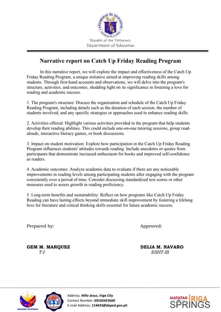 SCHOOL NARRATIVE REPORT ON CATCH-UP.docx