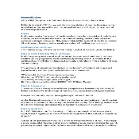 Remediation : Understanding New Media TEXT | PDF