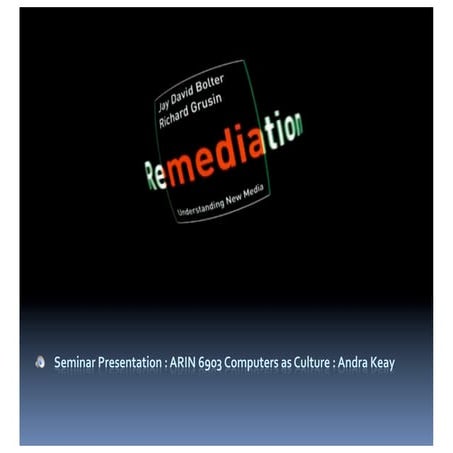 Remediation : Understanding New Media | PDF