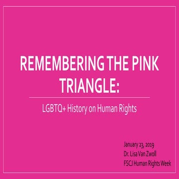 Remembering the Pink Triangle by Dr. Lisa Van Zwoll | PPTX