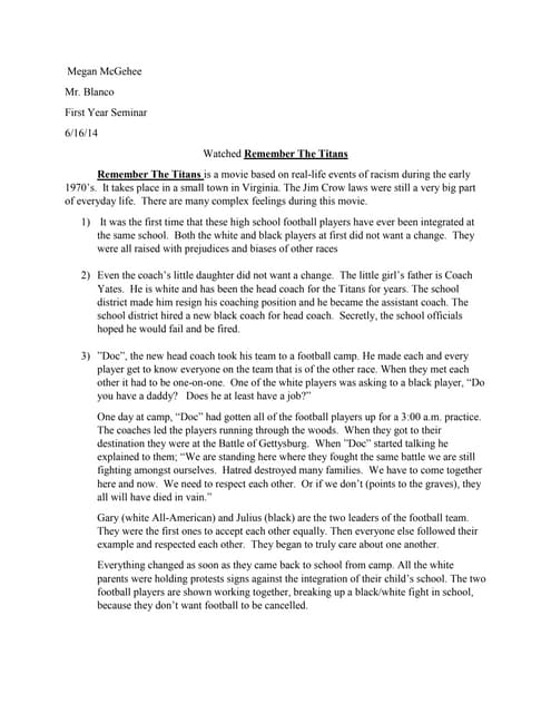 Remember the titans film techniques | PPTX