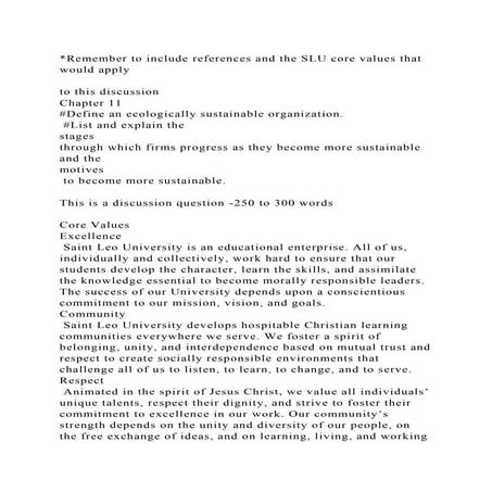 Remember to include SLU core values that apply to this discussion an.docx