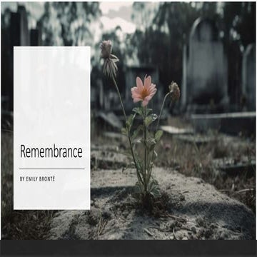 remembrance by Emily Brontë | PPTX