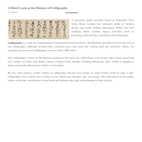 A Brief Look at the History of Calligraphy | PDF