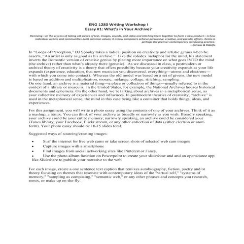 Remix Assignment | DOCX