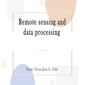 -Remote Sensing and Data Processing 2024 | PPTX