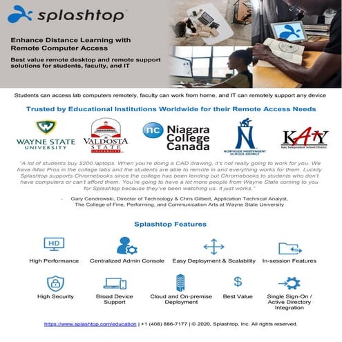 Remote Learning with Splashtop | PDF