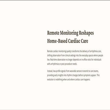 Remote Monitoring Reshapes Home-Based Cardiac Care | PDF