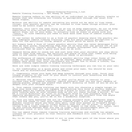 Remote Viewing Training1 | PDF