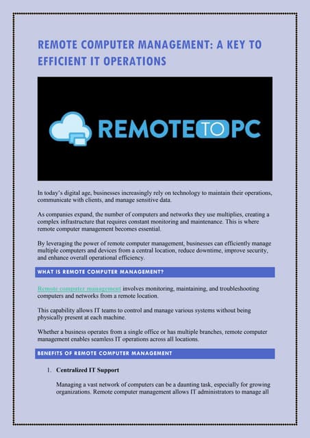 Remote Monitoring And Management.docx
