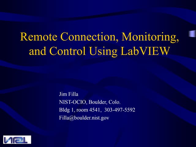 Remote Connection Monitoringand Control Using Labviewppt