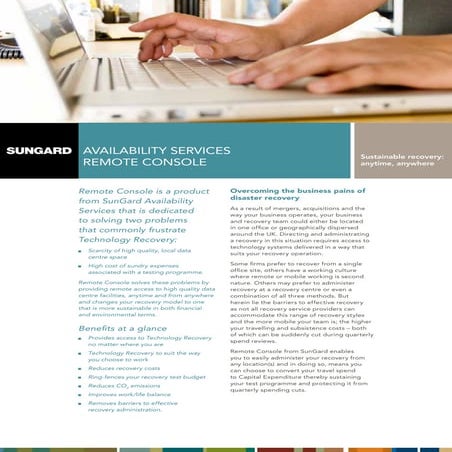 SunGard Flexible Workplace Recovery | PDF
