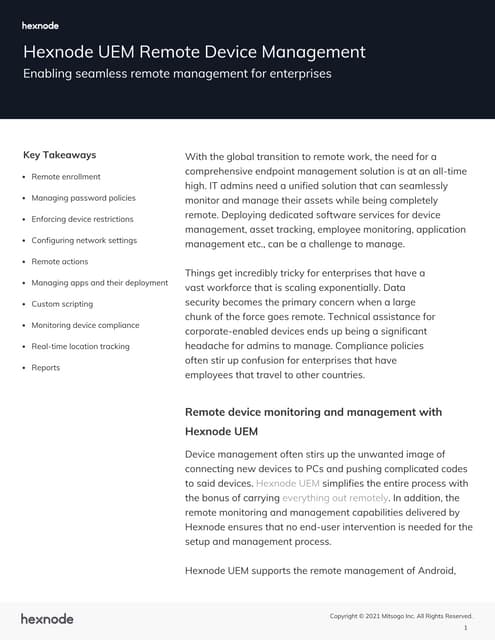 Hexnode Windows Management solution | PDF