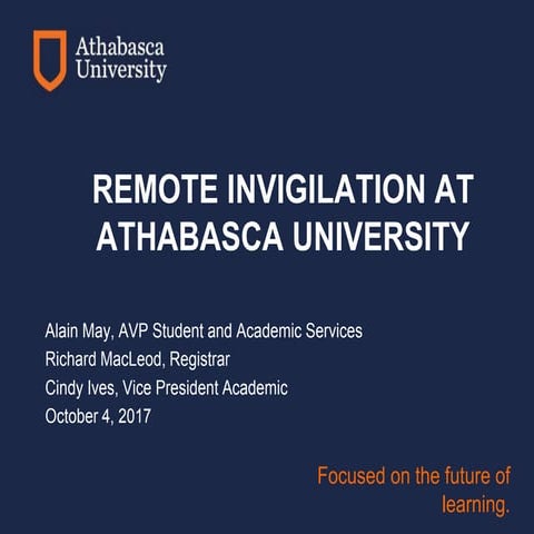 Remote Invigilation at Athabasca University | PPT