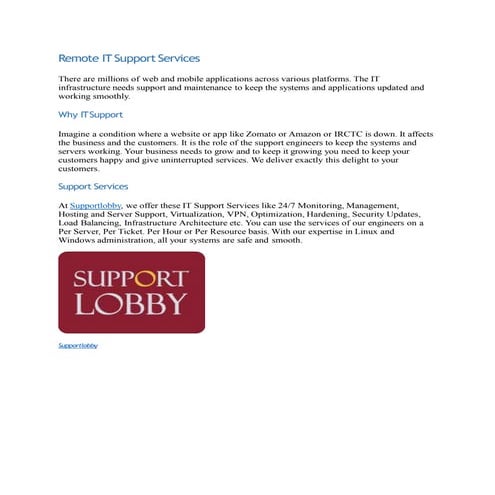 Remote IT Support Services | PPTX