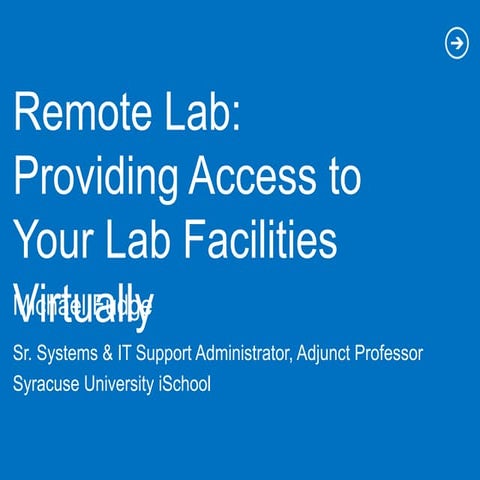 LabMan 2012 Presentation - Remote Lab | PPT
