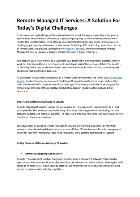 What are managed services? | PDF