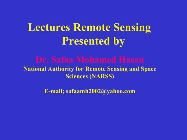 Basics of Remote Sensing | PPTX
