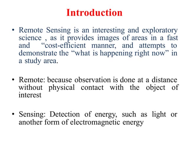 Chapter 1 (Introduction to remote sensing) | PPT
