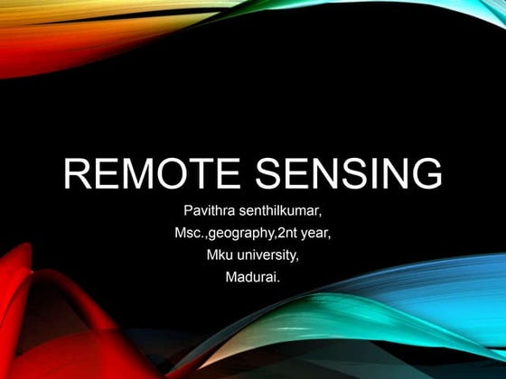 Chapter 1 Introduction To Remote Sensing Ppt