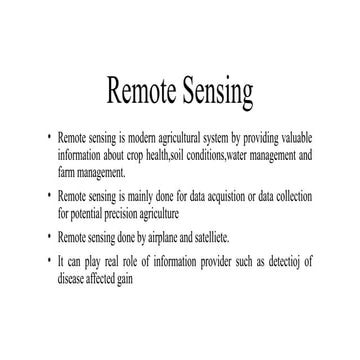 Remote Sensing it agriculture systemss | PPTX